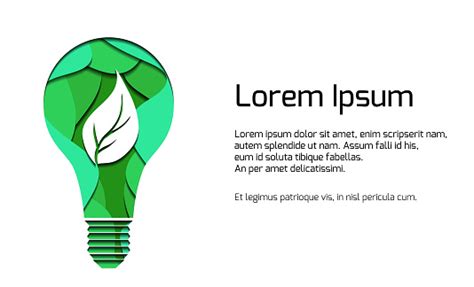 종이에서 잘라 전구의 3d 생태 일러스트와 함께 배너 대체 전원 공급 장치입니다 벡터 템플릿 자르기에 대한 스톡 벡터 아트 및 기타 이미지 Istock