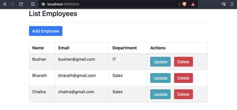 Spring Boot Thymeleaf Delete Record From Database B2 Tech