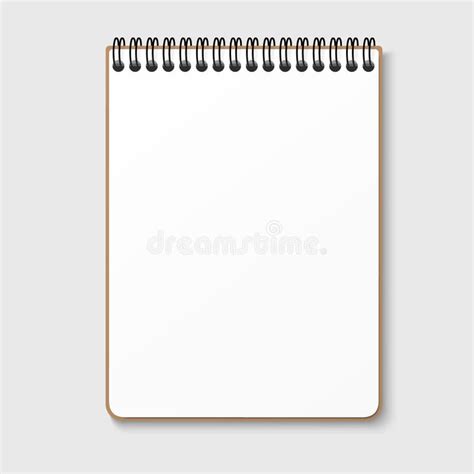 Notepad With A Horizontal Spring Spiral Notebook With A Blank White Sheet Stock Vector