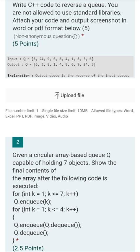 Solved Write C Code To Reverse A Queue You Are Not