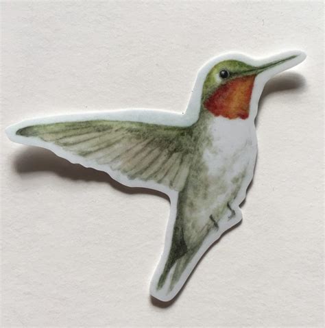 Hummingbird Vinyl Waterproof Sticker Wild Art Watercolors By Nancy
