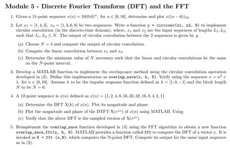 Solved Module 5 Discrete Fourier Transform Dft And The