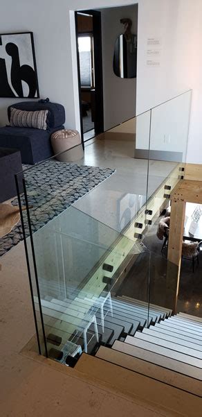 Glass Rail With Standoffs Ssr23 Spindle Stairs And Railings