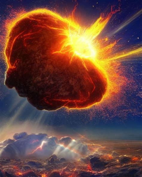 Meteor Crashing Into Earth Art Print