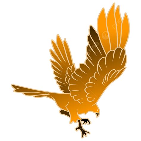 Golden Eagle Logo Flying Swooping Down Hunting Prey Hand Drawn Illustration Vector Eagle