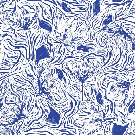 현대 추상적 인 손으로 그린 꽃 원활한 패턴 벡터 일러스트 레이션 패션 직물 직물 직물 벽지 커버 웹 포장 및 모든 인쇄를위한 디자인 그리기에 대한 스톡 벡터 아트 및 기타