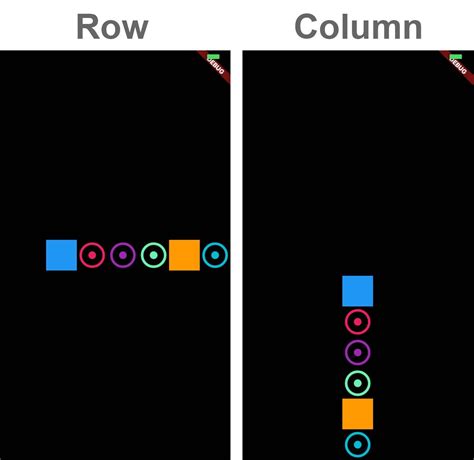 Flutter Row Column Cheat Sheet