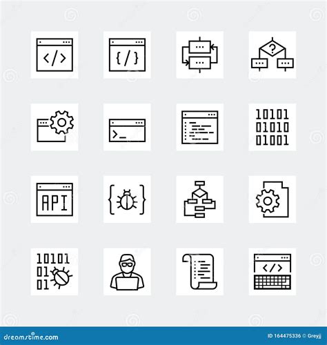 Programming And Coding Icons Stock Vector Illustration Of Language Code