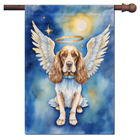 English Cocker Spaniel Flag Angel Large