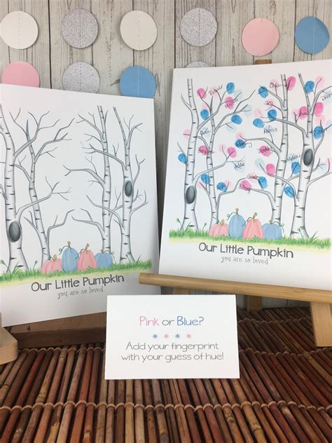 Instant Download Fall Gender Reveal Idea Pink Or Blue Pumpkin Etsy