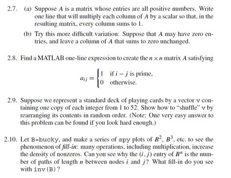 Solved 27 A Suppose A Is A Matrix Whose Entries Are All