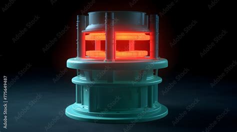 Glowing Nuclear Reactor Core Showcasing Advanced Uranium And Plutonium