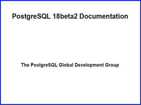 دانلود کتاب مستندات Postgresql نسخه ۱۸ بتا ۲ مجله علمی تفریحی بیبیس