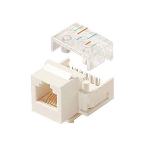 Summit Telephone Keystone Jack Cat3 White Insert Rj12 Rj11 Modular Connector Rj 12 Rj 11 Plug 6 Wire