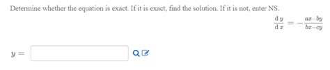 Solved Determine Whether The Equation Is Exact If It Is Chegg