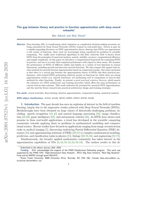 Pdf The Gap Between Theory And Practice In Function Approximation