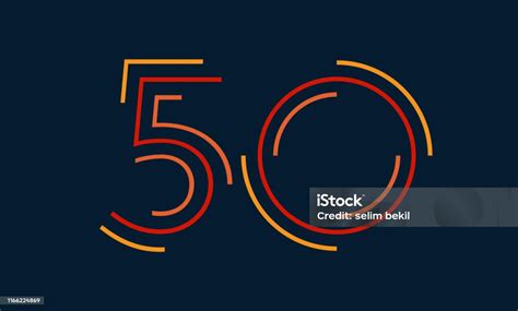 숫자 50 벡터 번호 알파벳 독특한 요소 디자인에 대한 화려한 화려한 현대 동적 평면 디자인 로고 기업 정체성 응용 프로그램 크리에이티브 포스터 등 50에 대한 스톡 벡터