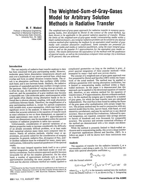 Pdf The Weighted Sum Of Gray Gases Model For Arbitrary Solution