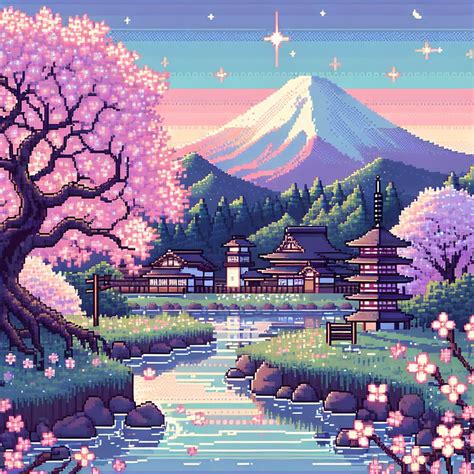 Explore Sakura Tree Pixel Art Art