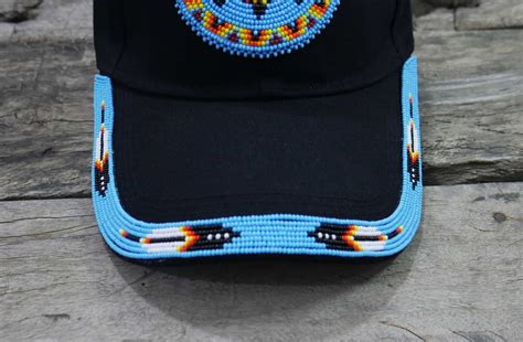 Native American Beaded Cap Beaded Baseball Cap Beaded Hat Beaded