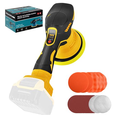 Zaiwoo Buffer Polisher 6 Inch Cordless Car Buffer Polisher Compatible With Dewalt
