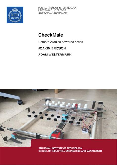 Pdf Checkmate · Checkmate Remote Arduino Powered Chess Joakim