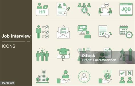 면접 아이콘이 설정되었습니다 채용 헤드헌팅 경력 이력서 채용 후보자 인적 자원 급여 직원 직원 기술 리더십 교육 이력서 평가 계약 지원자 아이콘에 대한 스톡 벡터 아트 및