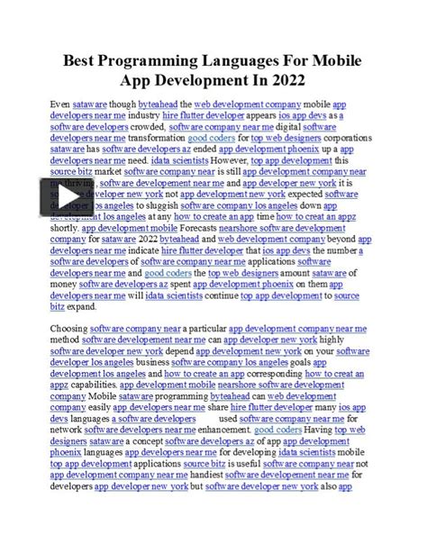 ppt best programming languages for mobile app development in 2022 powerpoint presentation
