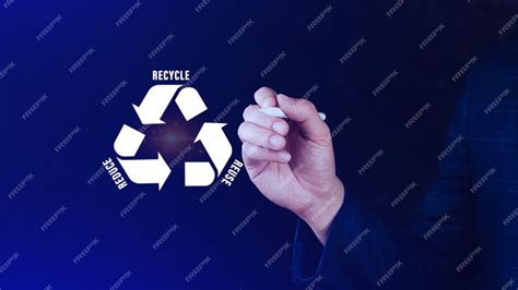 Premium Photo Reduce Reuse Recycle Symbol With Using Touching Virtual