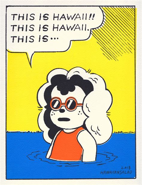 언제나 왁자지껄한 하와이로 초대합니다 복고풍 그래픽 디자인 포스터 실크 스크린