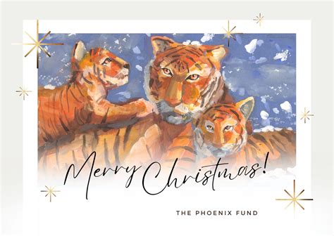 한국범보전기금이 지원하고 있는 러시아의 호랑이표범 보전단체에서 보내온 성탄 축하 사한국범보전기금 Ktlcftiger And Leopard