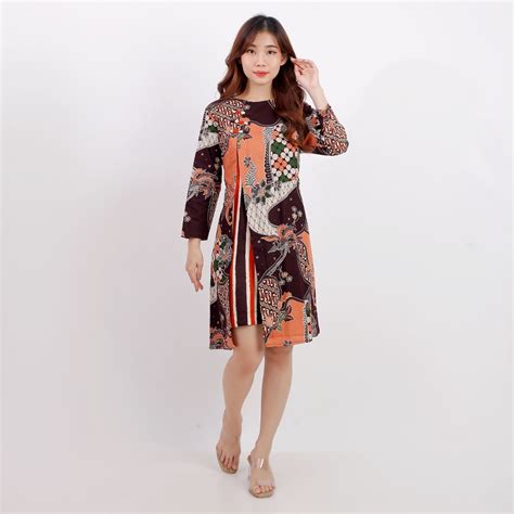 Jual Baju Batik Wanita Dress Batik Wanita 493 Rr Mrs1 Shopee Indonesia