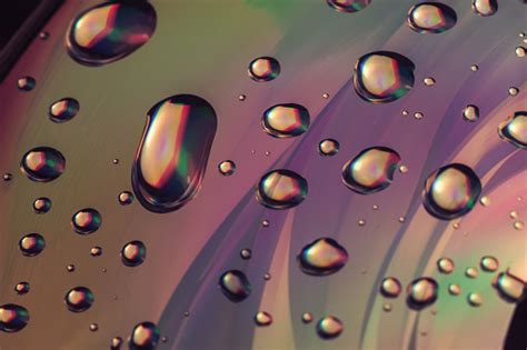 홀로그램 효과의 아름다운 추상 적 색 물 방울을 닫습니다 디자인에 대한 배경 패턴입니다 0명에 대한 스톡 사진 및 기타 이미지 0명 과학 기포 Istock