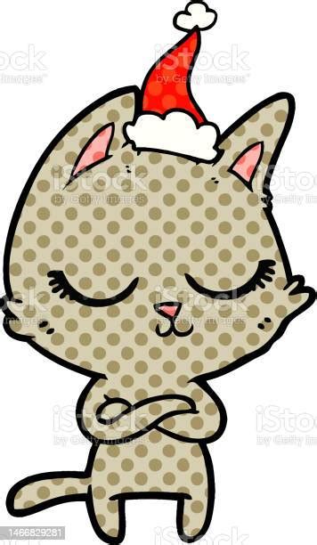 산타 모자를 쓴 고양이의 차분한 손으로 그린 만화책 스타일의 그림 0명에 대한 스톡 벡터 아트 및 기타 이미지 0명 귀여운 낙서 드로잉 Istock