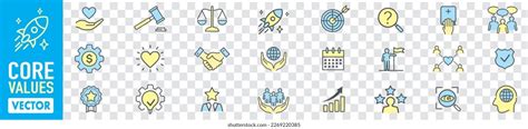 Set Core Values Icons Vector Stock Vector Royalty Free 2269220385