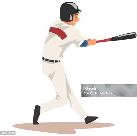 야구 타자 타자 소프트볼 선수 성격 에서 제복 벡터 일러스트 길이에 대한 스톡 벡터 아트 및 기타 이미지 길이 남자 때리기 Istock