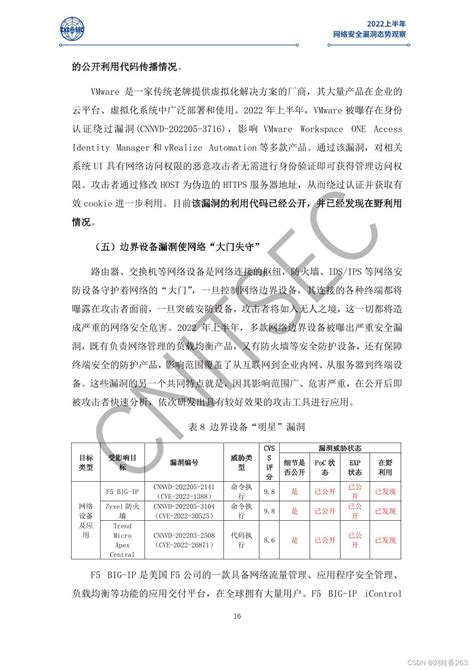 2022上半年网络安全漏洞态势观察（附下载）2022上半年网络安全漏洞态势观察pdf Csdn博客
