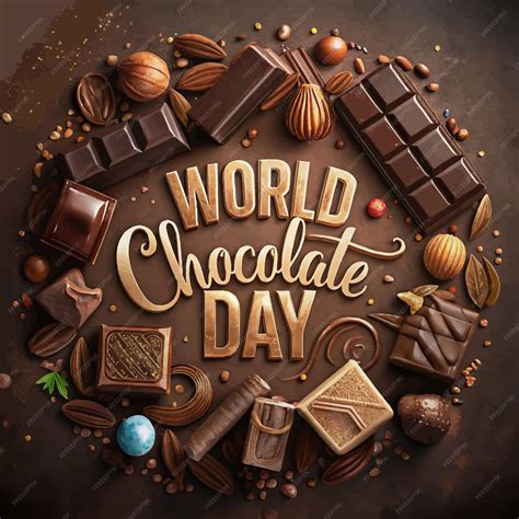 Premium Vector World Chocolate Day Write Inside On Image World