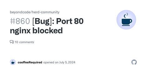 Bug Port 80 Nginx Blocked · Issue 860 · Beyondcodeherd Community