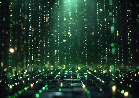 A Digital Representation Of Cascading Green Data Streams Resembling