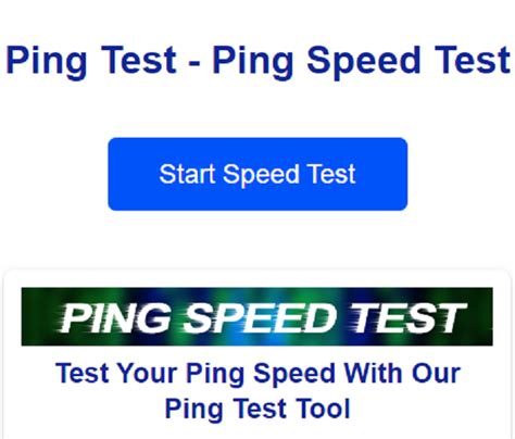 Ping Speed Test