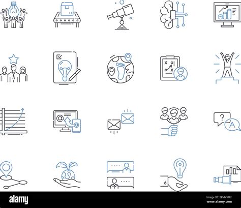 Innovation Startup Outline Icons Collection Innovative Startup Novel Enterprising Creative