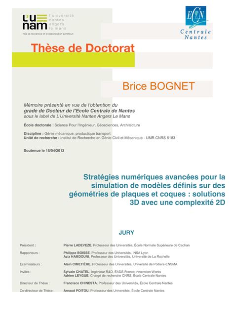 Pdf Advanced Simulation Of Models Defined In Plate And Shell Geometries 3d Solutions With 2d