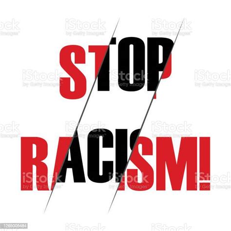 인종차별 포스터를 중지합니다 벡터 일러스트레이션 플랫 스타일 배너 포스터 카드에 대한 인종 차별 장식 디자인이 없습니다 격노한에 대한 스톡 벡터 아트 및 기타 이미지