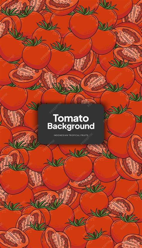 Premium Vector Tomato Background Illustration Tropical Fruit Design