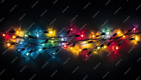 Premium Photo Christmas String Of Lights Clip Art In The Style Of