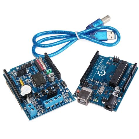 Small L298p Motor Shield Driver H Bridge Drive Board With Uno R3 Board