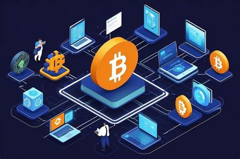 Flat Design Concept Blockchain And Cryptocurrency Technology