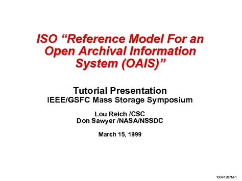 iso reference model for an open archival information