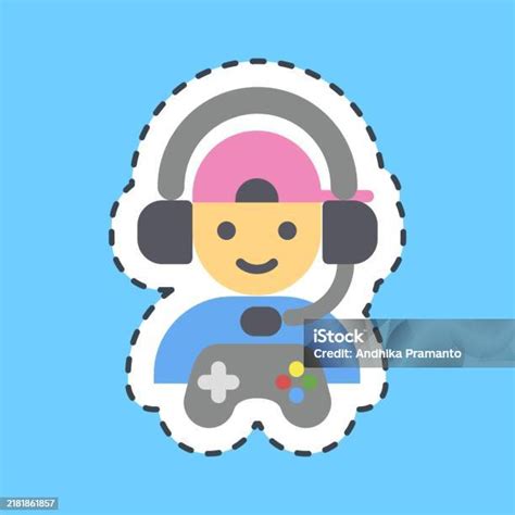 커팅 라인 스티커 게이머 E스포츠 게임 요소 인쇄물 포스터 로고 광고 인포그래픽 등에 적합합니다 3차원 형태에 대한 스톡 벡터 아트 및 기타 이미지 Istock